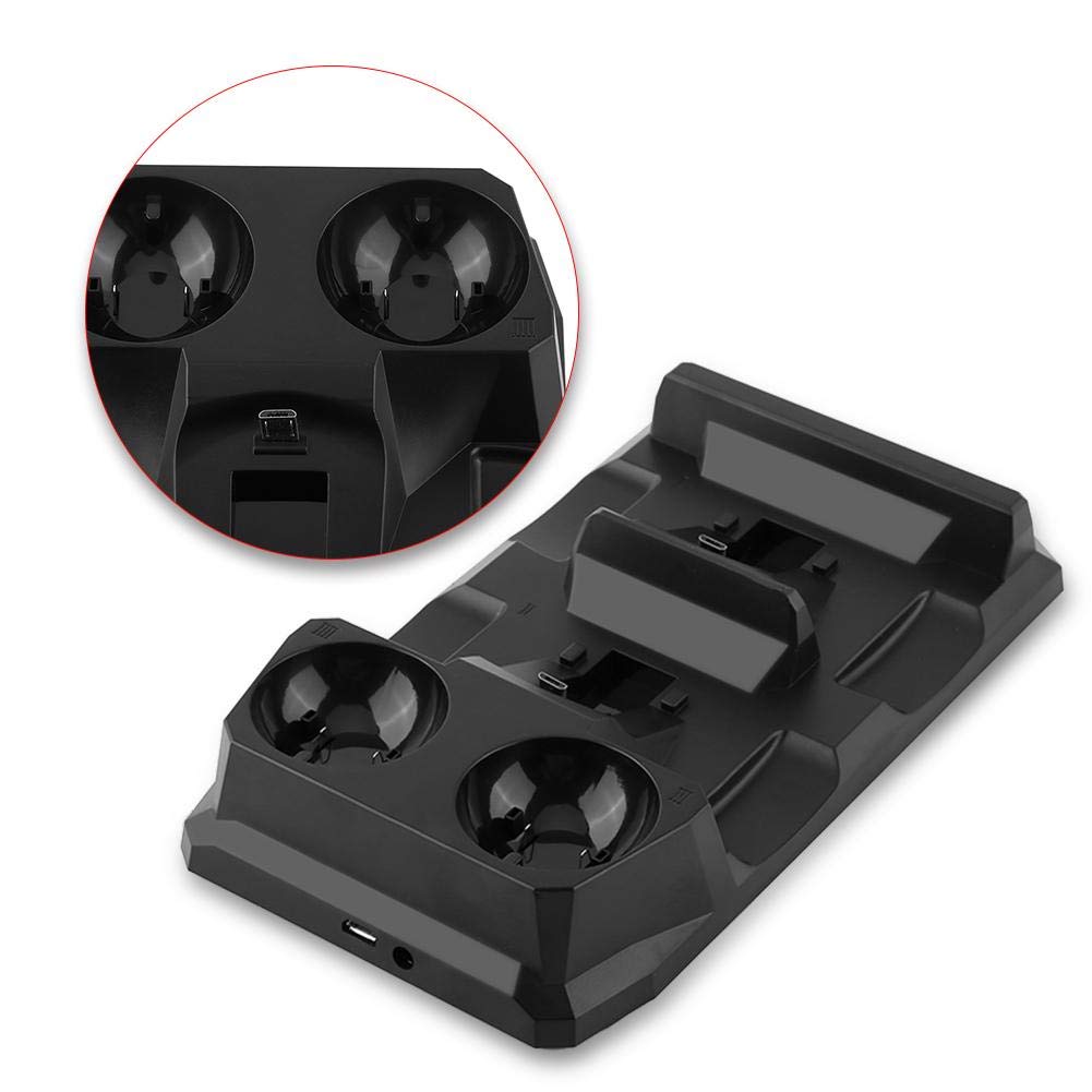 4 in 1 Charger for PS Move/Controller Gamepad Powered by Host USB, Fast Charging Base, with Charging Status Indicator, Controllers Organizer