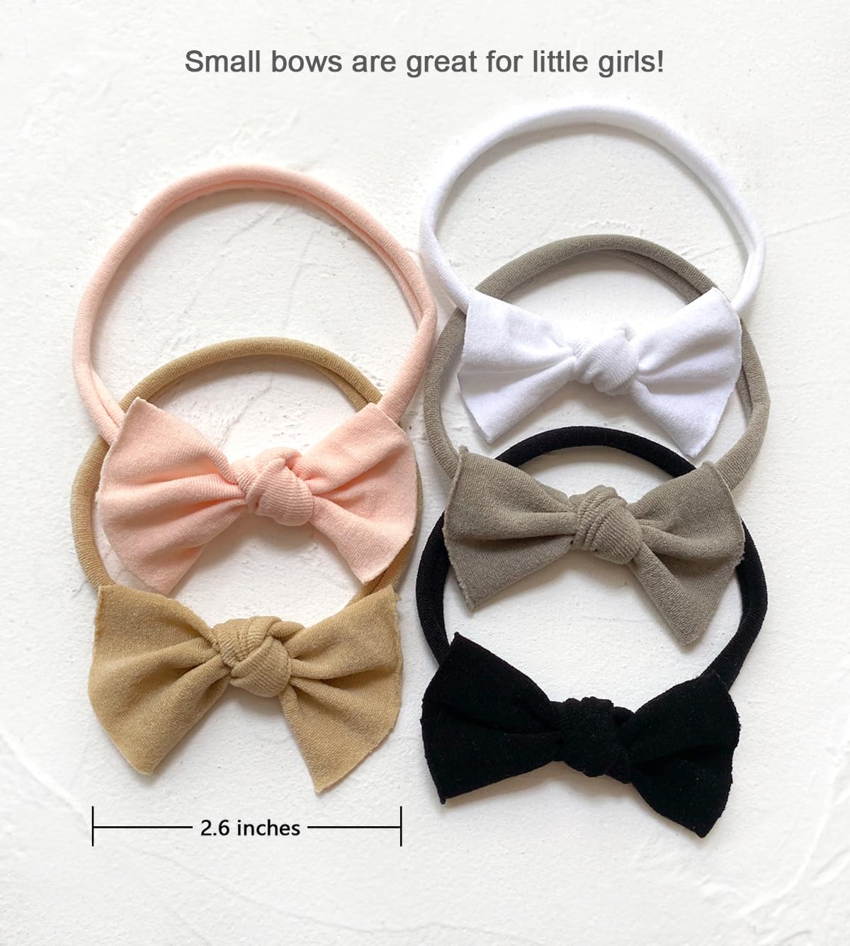 Cherssy Newborn Headbands and Hair Bows, 10pcs Super Soft Nylon Hairbands for Baby Girls