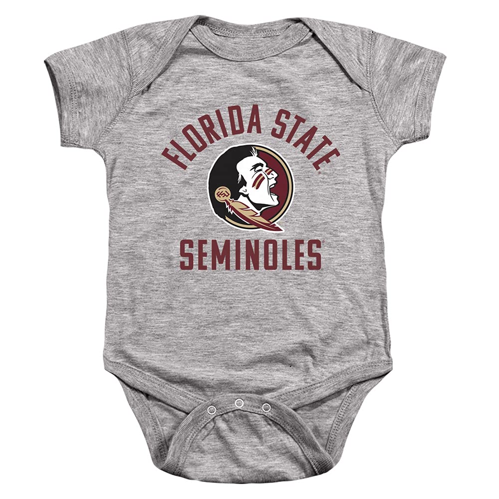 Florida State University Official Seminoles Logo Unisex Infant Snap Suit for Baby,Athletic Heather, 6 Months