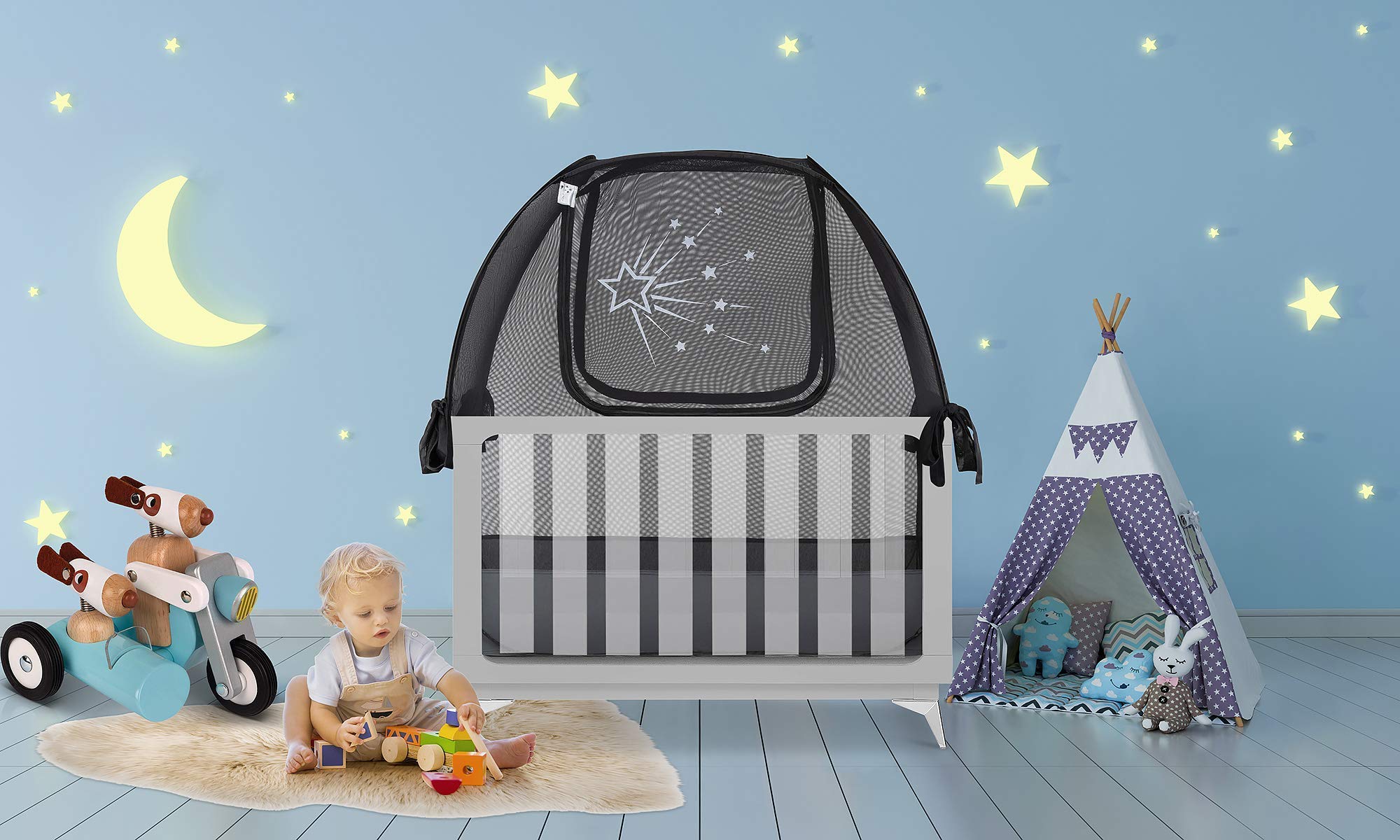Aussie Cot Net - Baby Crib Tent and Travel Crib Tent to Keep Baby from Climbing Out - Premium Net Cover - See Through Crib Netting - Nursery Mosquito Net Tent