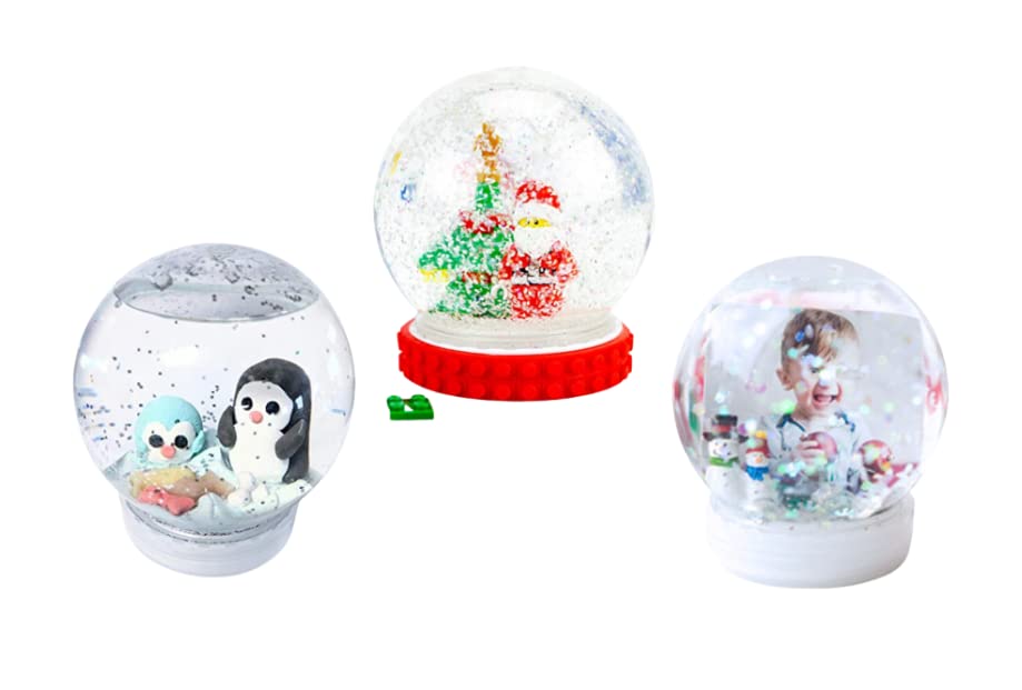 4 inch DIY Plastic Snow Globe with Removable Screw Off lid - Fun DIY Activity for Kids and Family! Snowglobes Creations!