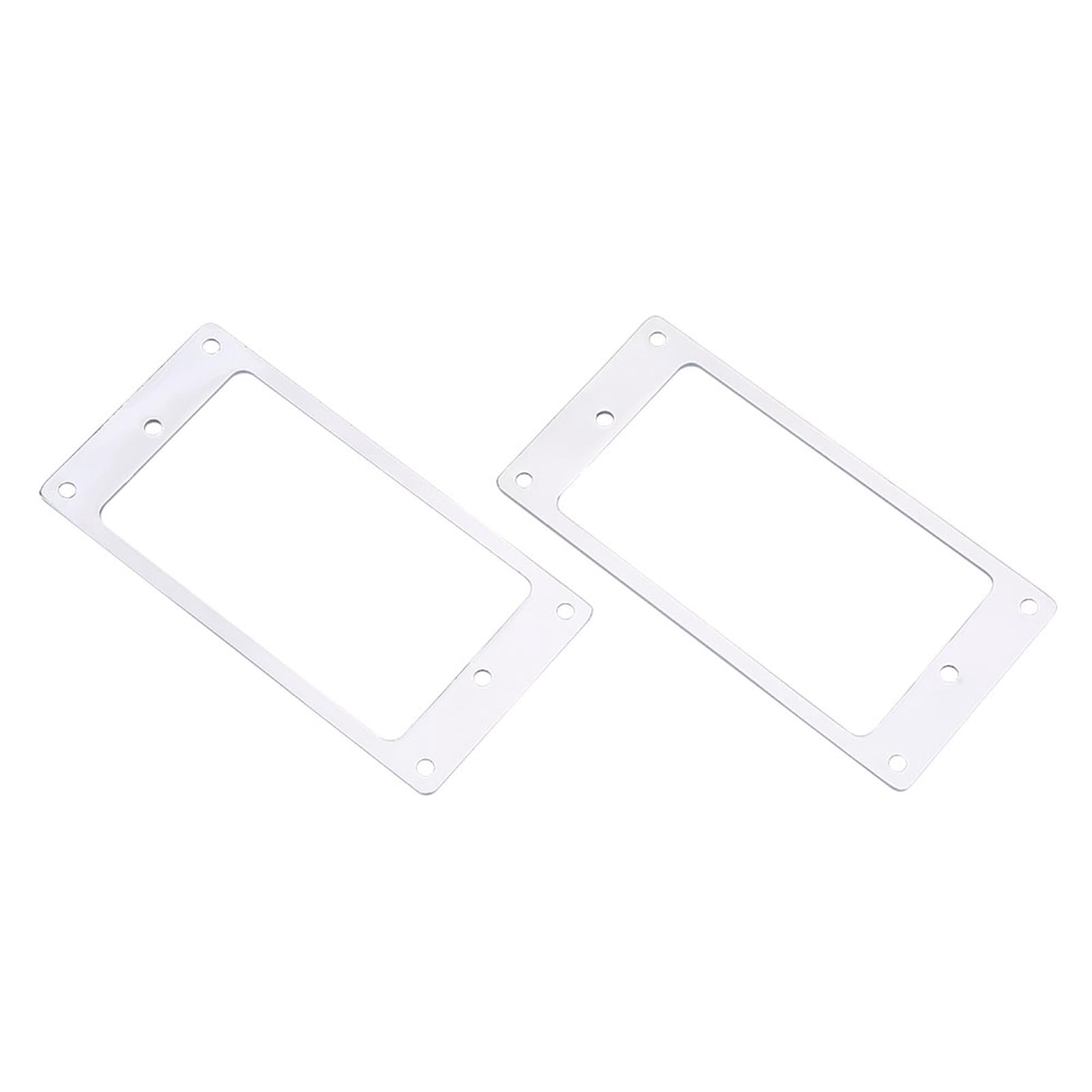 2 Pcs Metal Flat Humbucker Cover Guitar Pickup Frame Mounting Ring (Silver) Chrome Pickup Rings Humbucker Mounting Ring Chrome Guitar Pickup Rings