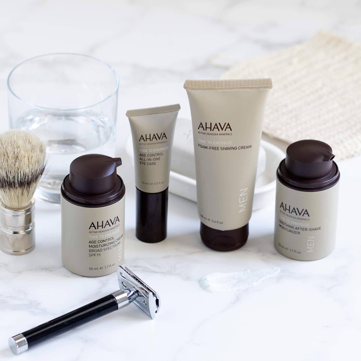 AHAVA Men's Foam-Free Shaving Cream - Foamless Silky Shaving Cream, Closer Shaving, Soothes & Softens, enriched with Osmoter & G-Force: Ginger Root, Ginseng, Ginkgo Biloba & Green Tea, 6.8 Fl.Oz