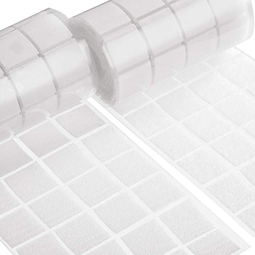 400 Pcs (200 Pairs) Self Adhesive Dots,Sticky Dots, 1 Inch Square Tape with Waterproof Sticky Adhesive Glue Fastener for Office, School, Classroom (White)