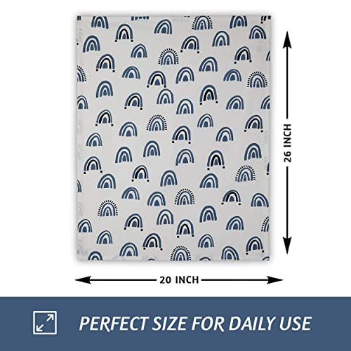 Folkulture Cotton Kitchen Towels and Dishcloths Set with Hanging Loop, Set of 3 Flour Sack Dish Towels and Dish Cloths for Drying Dishes, Highly Absorbent Decorative Tea Towels, 20 x 26 Inches, Mystic