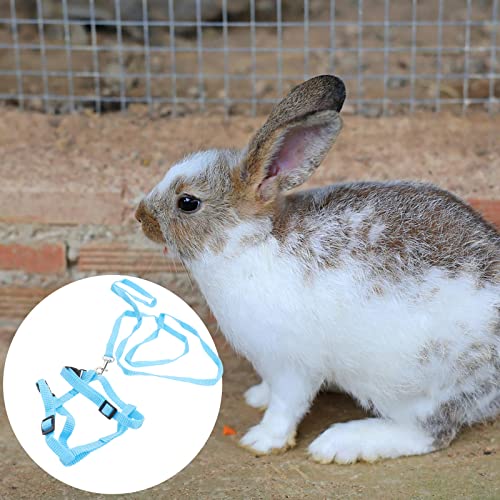 TEHAUX Pet Rabbit Harness Leash Soft Rabbit Harness and Leash Pet Rope Small Animal Vest Accessories for Walking/Running/ Jogging Outdoor Random Color