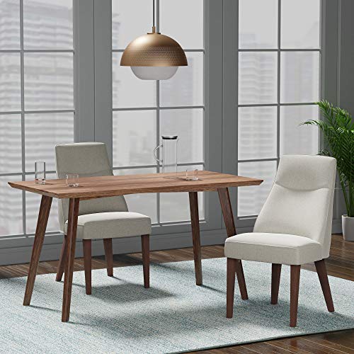 Amazon Brand β Rivet Phinney Contemporary Upholstered Dining Chair, 19.7"W, Wood,Silver