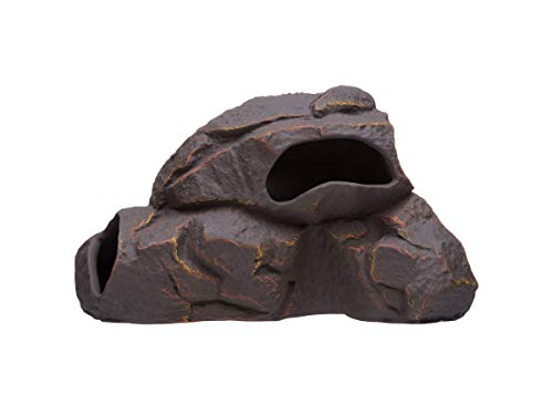 Plecoceramics Ceramic Magma Rock Stone Decoration - Aquarium Fish Tank Hideway Decor - for Cichlids Plecos Bettas