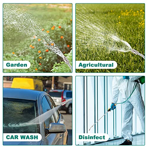2 Pack 29'' Sprayer Wand Match 3/8'' Hose, Adjustable Nozzle Stainless Steel Replacement Sprayer Wand Built-in Shut off Valve with Hose Quick Connector for Garden, Car Wash, Weed, Lawn etc