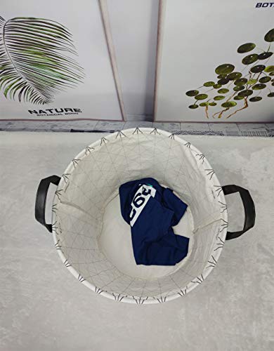 ASKETAM Fabric Laundry Basket Canvas Laundry Hamper for Dirty Clothes Toy Organizer Kid Nursery Room Decor Basket (Geometric rhombus)