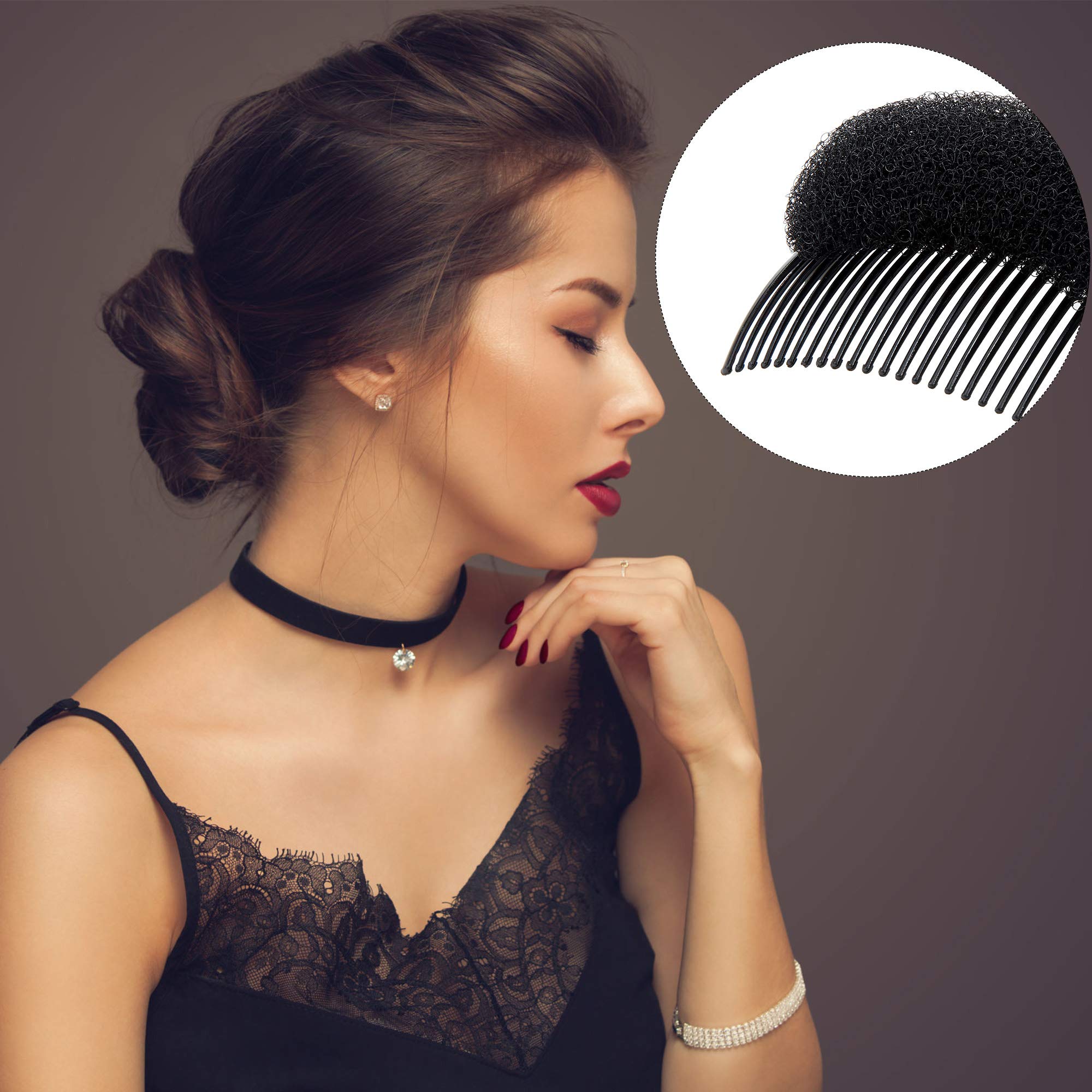 16 Pieces Hair Bump Sponge, Padding Volume Insert Tools, Simple Braid Tools, Bases up Combs, Hair Styling Accessories for Girls & Women