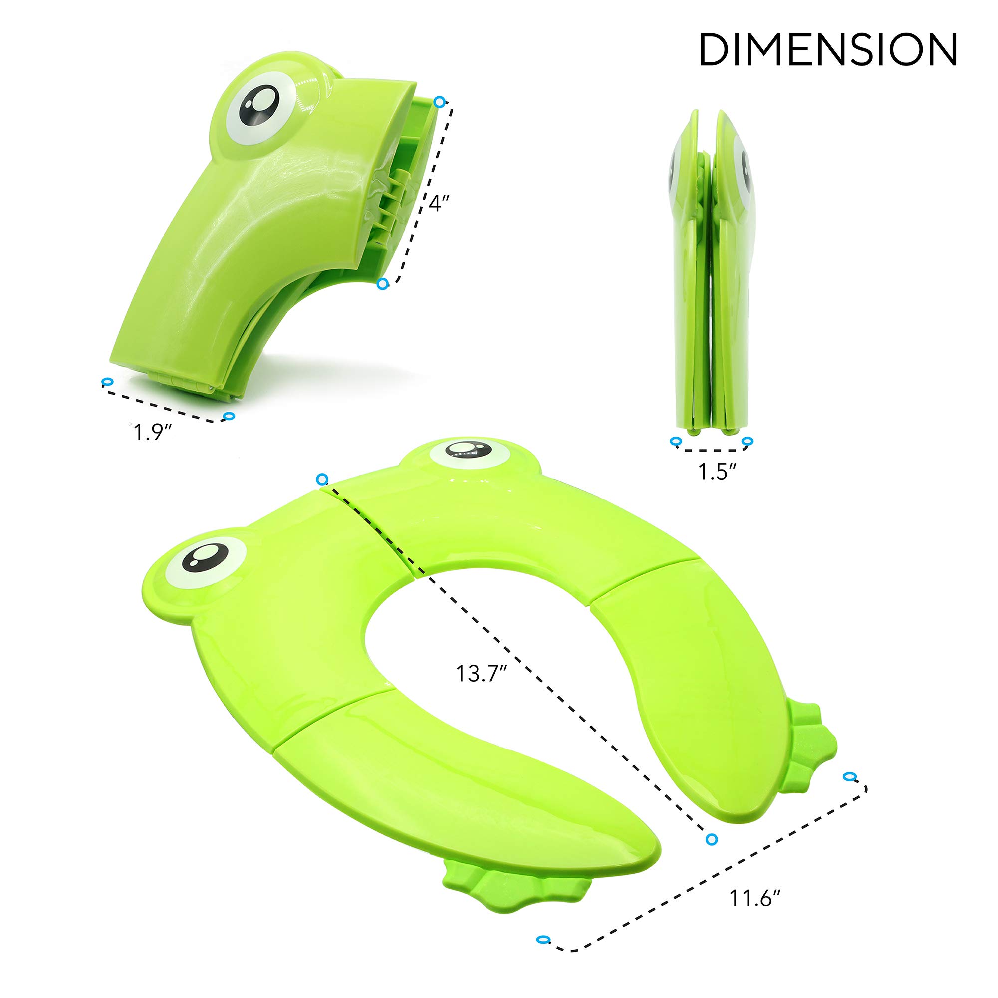 Foldable Potty Seat Disposable Toilet Seat Cover Bundle, GREEN