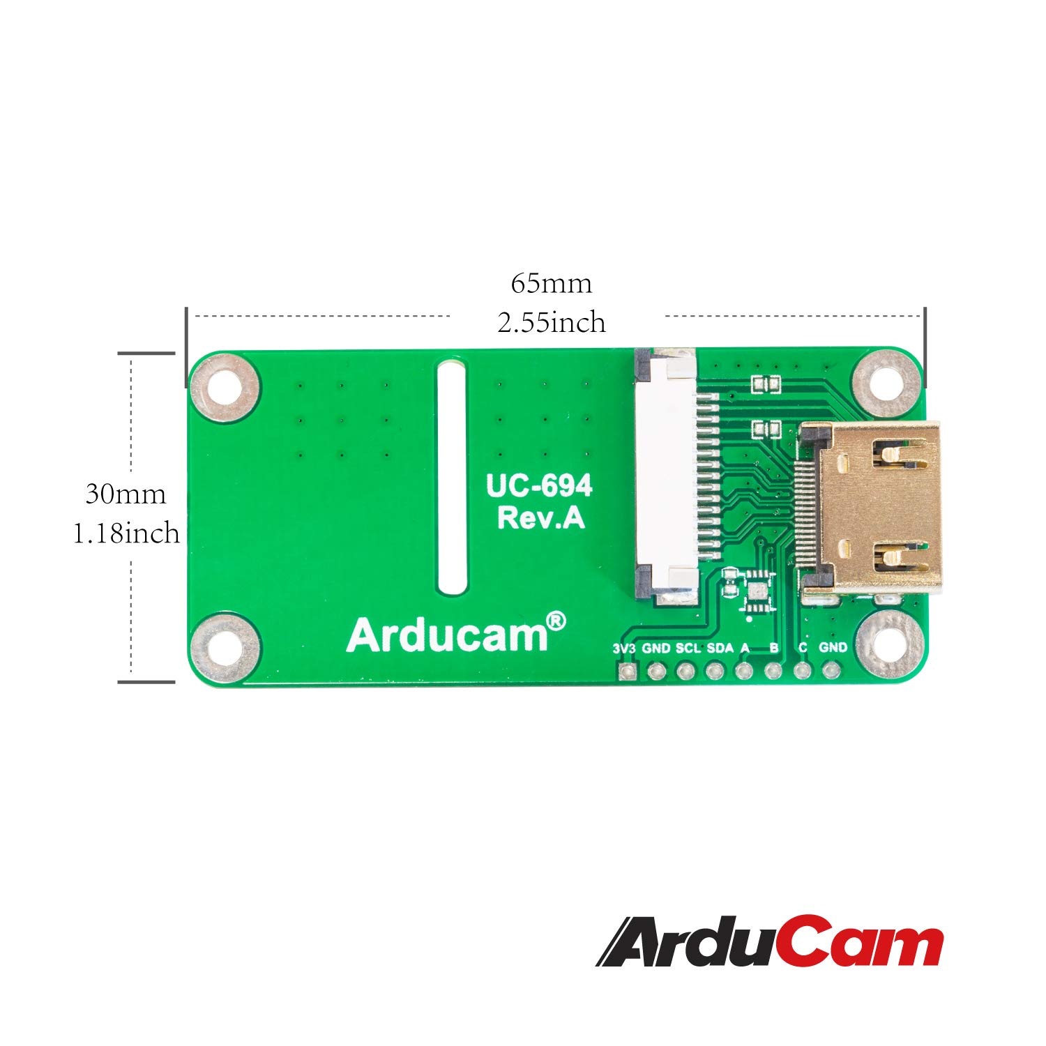 Arducam CSI to HDMI Adapter Board for Raspberry Pi HQ Camera 12MP IMX477 Camera Module, HDMI Cable Extension Module with 15pin 60mm FPC Cables