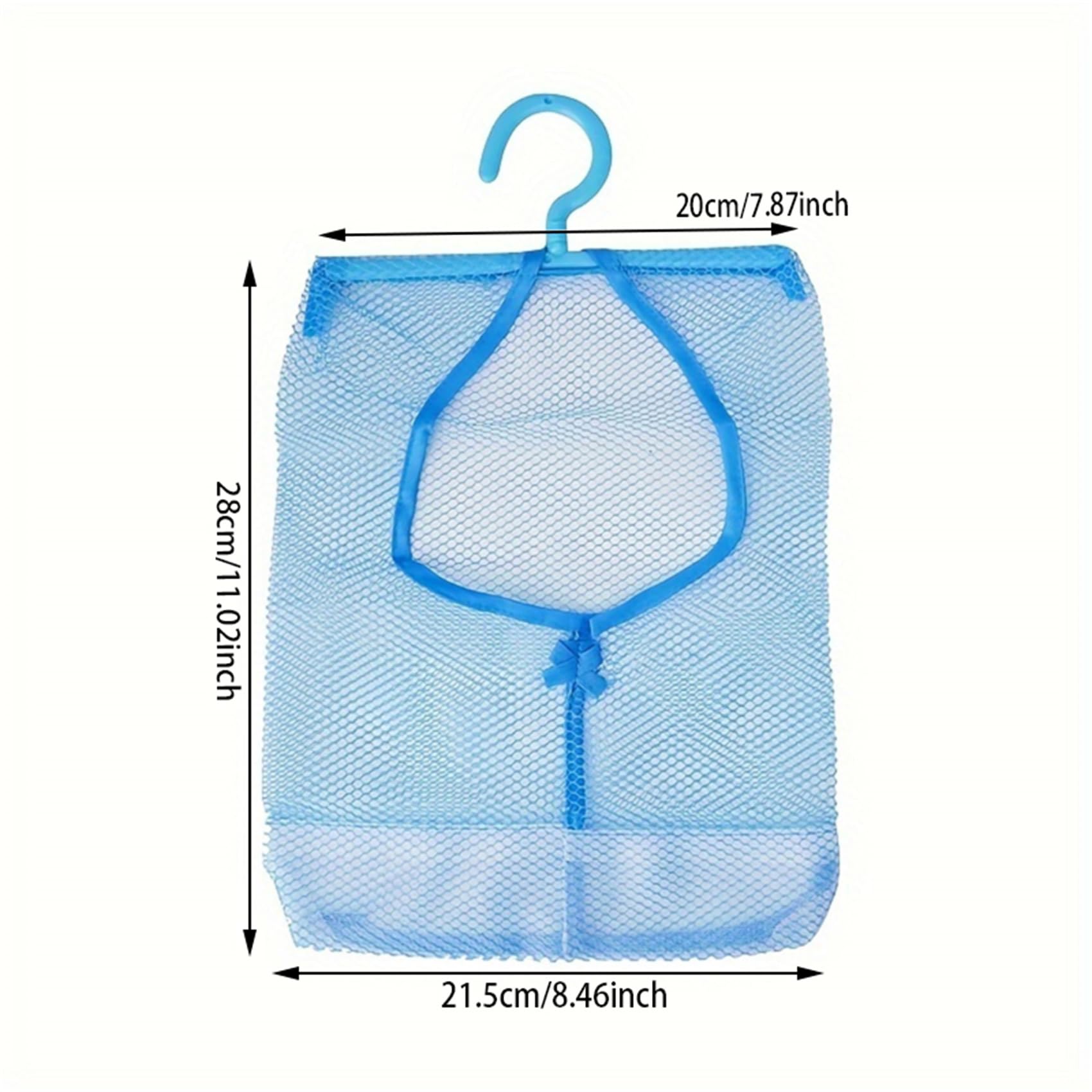 2 PCS Portable Hanging Mesh Pocket with Rotatable Hook,Bath Storage Organizers for Travel,Camper,RV,Gym,Cruise,Cabin,College Dorm Shower (Blue)