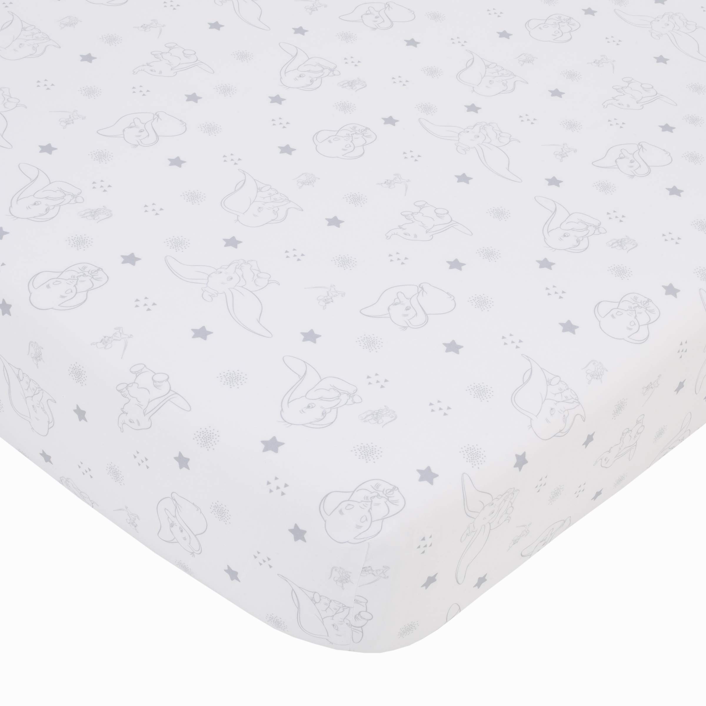 Disney Dumbo - Shine Bright Little Star Aqua, Grey, Yellow and Orange 3 Piece Nursery Crib Bedding Set - Comforter, Fitted Crib Sheet, Dust Ruffle