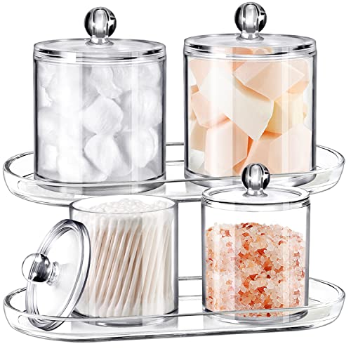 Acrylic Vanity Tray Bathroom Storage Organizer Tray, Catchall Tray,Countertop Sink Tray Dispenser,Sturdy Holder for Cabinet, Vanity, Shelf, Cupboard, Cabinet, or Closet Organization(2 Pack) (Clear)