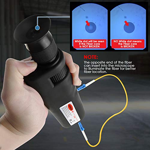 400x Handheld Fiber Optic Microscope Inspection Tool LED Light Coaxial Illumination 2.5mm FC SC ST and 1.25mm LC Adapter