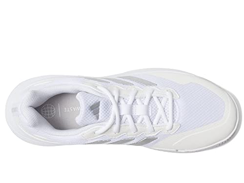 adidas Women's GameCourt 2 Sneaker, White/Silver Metallic/White, 9