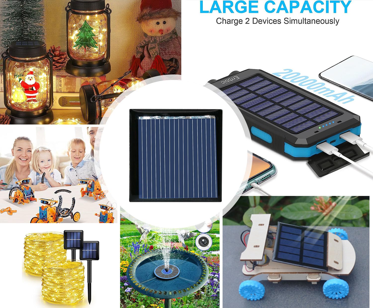 10Pcs Mini Solar Panels for Solar Power, 1.5V 60mA Mini Solar Panel Kit DIY Electric Toy Photovoltaic Cells Solar Epoxy Cell Charger 1.18"*1.18" (30mm*30mm)