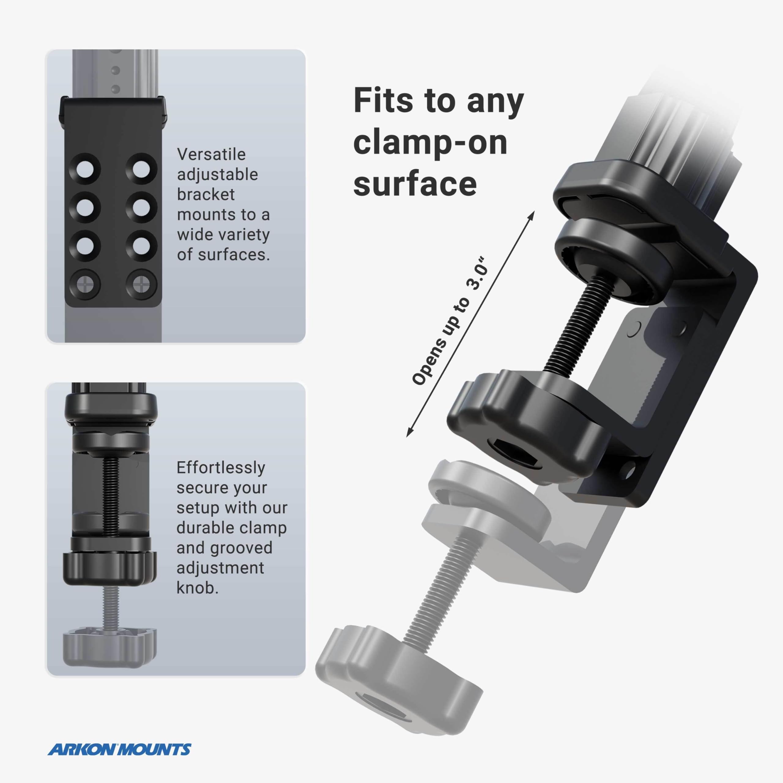 ARKON Mounts Heavy-Duty Slim-Grip Tablet Mount with Clamp & Flexible 22" Gooseneck | Universal Fit Tablet Holder | Firm Clamp for Desks & Tables | Compatible with iPad, Samsung, Google, & More