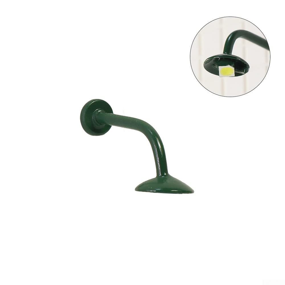 10pcs Model Railway 1:87 Hanging Lamp Outdoor Wall Goose Neck Light HO Scale LED