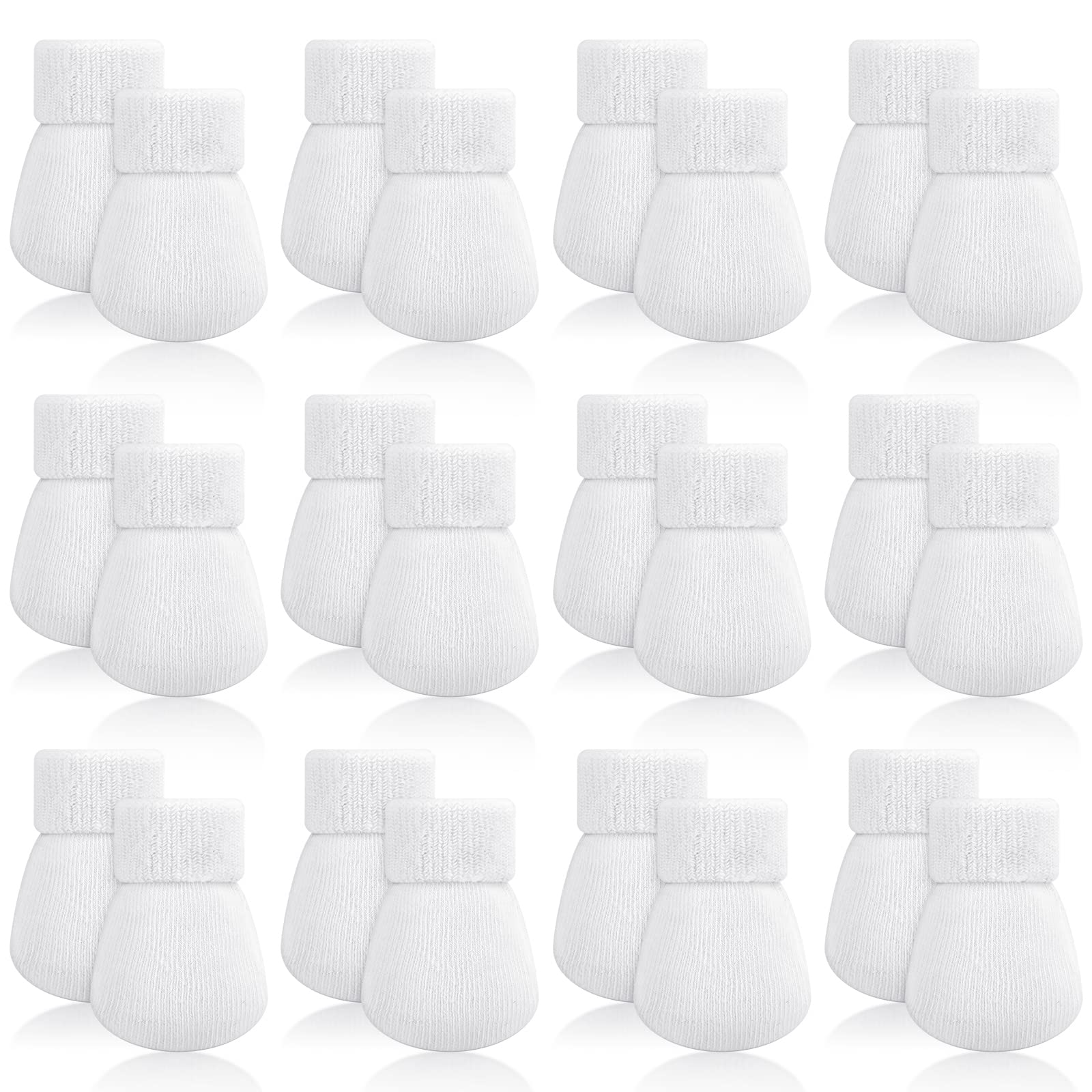 12 Pairs Preemie Mittens for Girls Boys Preemie Hand Mitten Premature Baby Mittens Preemie Gloves for Newborn Infant Toddler (White)
