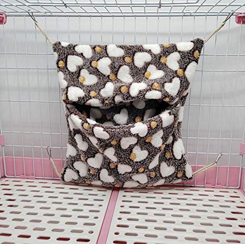 ISMARTEN Small Animal Hanging Hammock, Pet Hanging Nap Sack Sleep Bag Bed, Cage Hammock Beds for Ferret Guinea-Pig Sugar Glider Hamster Rat Mice Chinchilla Flying Gerbil and Squirrel