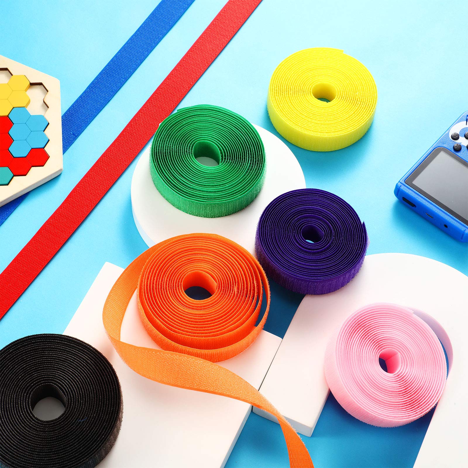 Chuangdi 8 Rolls Carpet Marker Strips Carpet Nylon Carpet Strips for Classroom, Teachers, Office, Social Distance, 8 Colors(131 Feet)