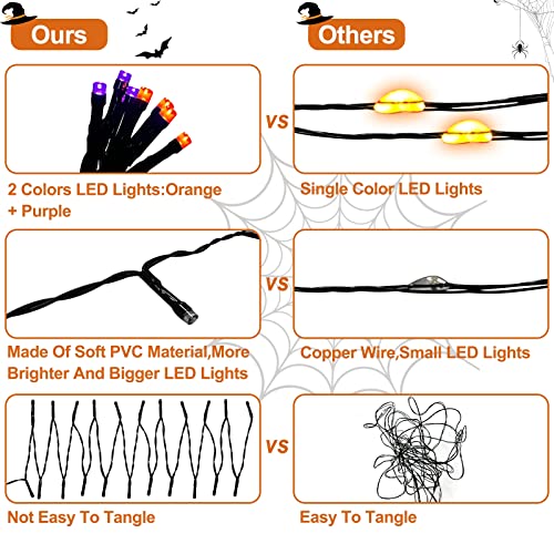 6 Ft 60 LED Tinsel Halloween Tree Decor with Orange & Purple Lights Timer Black Tinsel Christmas Tree Bats Battery Operated Pop Up Artificial Tree Indoor Outdoor Halloween Decorations Home Party