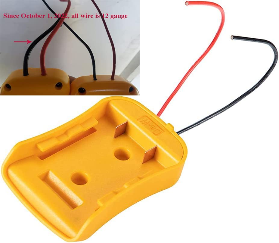 2 Packs Upgrade for DeWALT Battery Adapter Power Source Mount for Dewalt 20V Battery Adaptor Dock with Wires Battery Converter Connector DIY Power Wheel Adapter Truck Robotics Toys