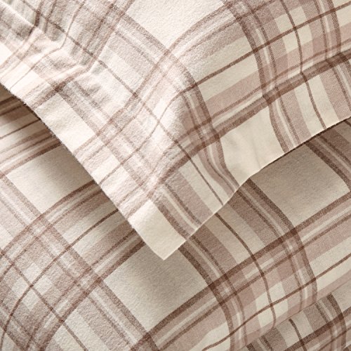 Amazon Brand β Stone & Beam Rustic Plaid Flannel Duvet Cover Set, Twin, Ivory and Cream