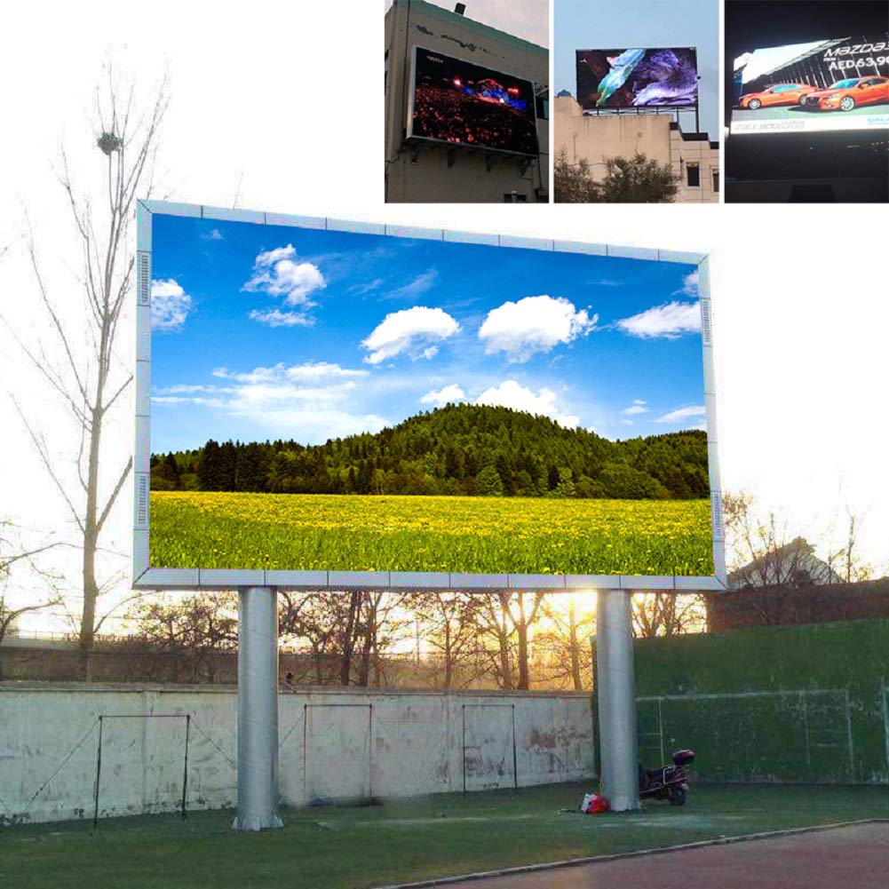 AZERONE P10 Led Matrix Outdoor Waterproof Screen 1/4scan SMD3535 3in1 RGB Full Color LED Display Module Panel Board 320x160mm 32x16 Pixels (RGB-Full Color, P10-320 * 160mm)