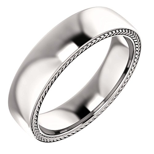 14K White Gold 3 mm Wheat Pattern Band Size 7 Wheat Pattern Band