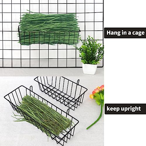 2 PCS Rabbit Hay Feeders Heavy Duty Metal Hay Holders Racks for Bunny Guinea Pig Chinchilla Cage Accessories (S+L)