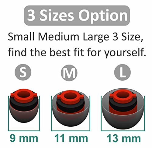 3 Pcs Silicone Ear Tips for Voyager 5200 / Voyager Legend, Replacement S/M/L 3 Size Noise Reduce Rubber Earbuds Gel Wings Compatible with Plantronics Voyager 5200 & Legend - Black