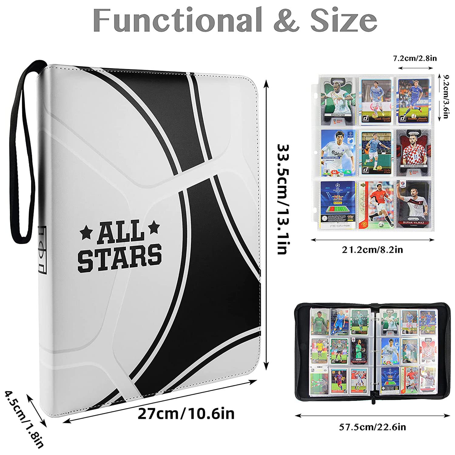 ๐ฎ๐ฌ๐ฎ๐ฐ ๐๐ฅ๐๐ง๐๐๐ PACKAPRO 9 - Pocket Classic Soccer Cards Binder Fit 900 Cards with 50 Sleeves Sports Card Binders Collector Album Folder Holder for FIFA Cards
