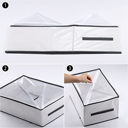 acDesign 4Pcs Nursery Drawer Organizer Dark Grey Sock Drawer Organizer Sock Organizers for Dresser Drawers Storing Socks, Underwear, Ties(5+7+9+12 Cell)