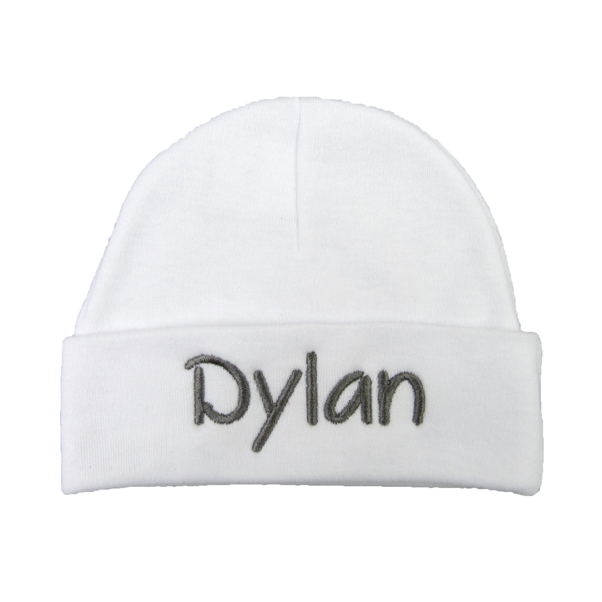 Ava's Miracles Personalized Baby hat for a Baby Girl or Baby boy - Newborn, Preemie, Infant (Newborn) White