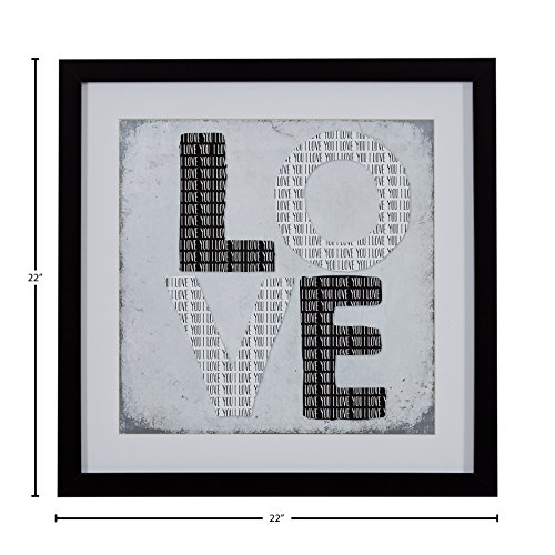 Amazon Brand β Stone & Beam Modern Black and White LOVE Word Art, Black Frame, 22" x 22"