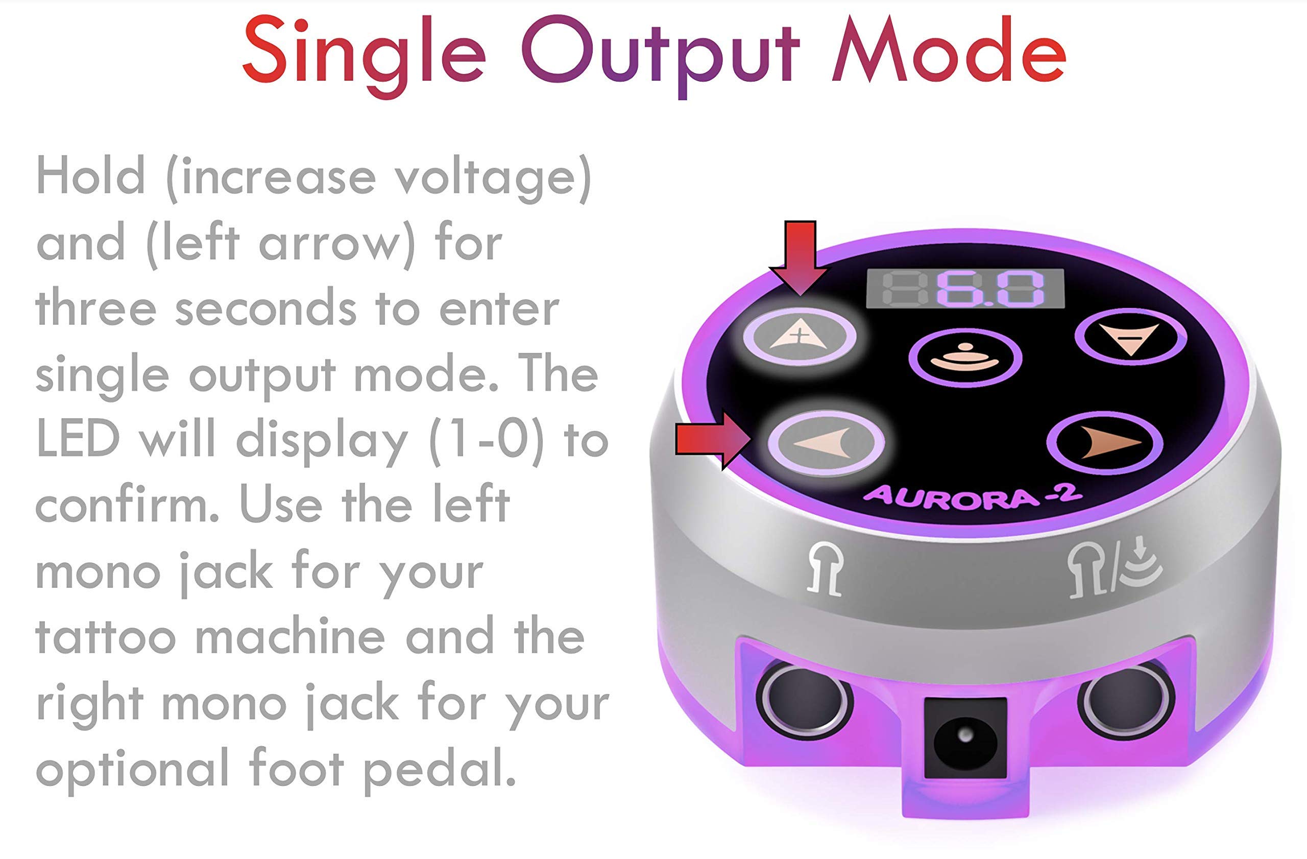 Aurora II Professional Tattoo Machine Power Supply- Touchscreen, Digital Display & Color LEDs (Silver)