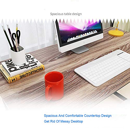 TOPYL Desktop Home Computer Desk,Simple Sturdy Office Desk with Bookshelf for Small Space Study Pc Desk Table,Modern Writing Computer Desk
