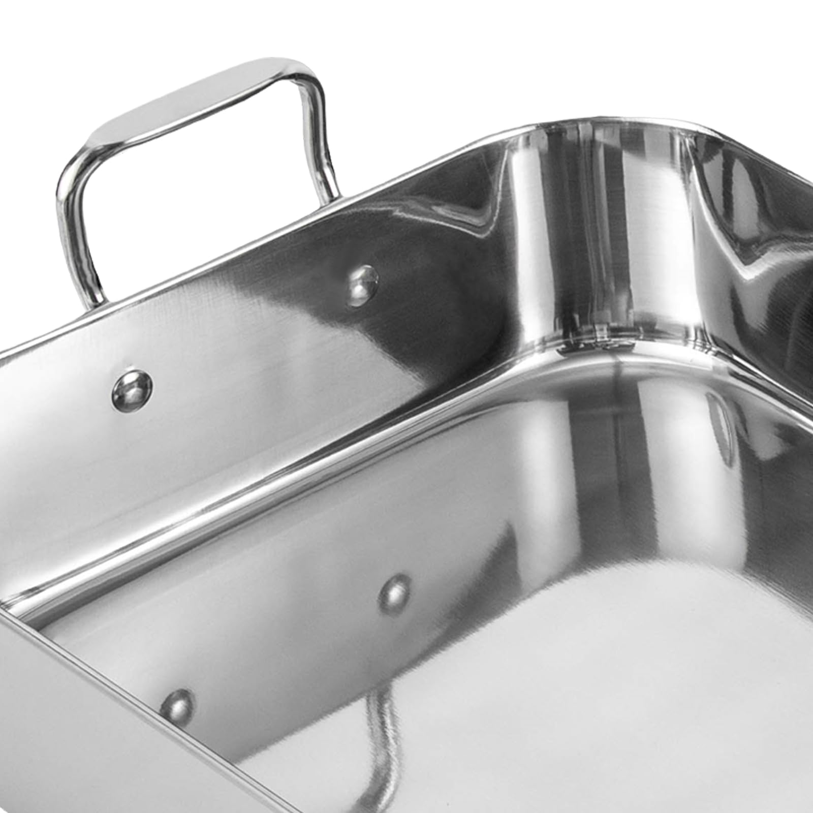 16.5 Inch Roasting Pan with Rack, Stainless Steel Rectangular Turkey Roaster Lasagna Pan for Roasting Turkey/Chicken/Meat & Vegetables, Induction Compatible Dishwasher Safe