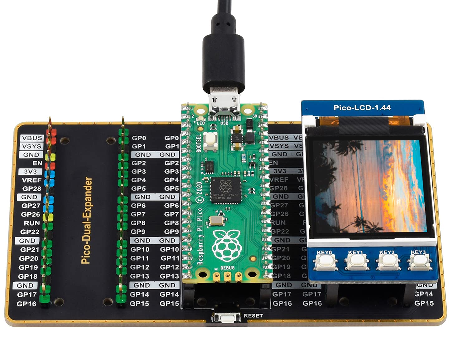 Bicool 1.44inch LCD Display Module for Raspberry Pi Pico, 128×128 Resolution TFT Display Panel 65K RGB Display Color Clear and Colorful Display Effect, ST7735S Driver SPI Interface 3.15V ~ 5V