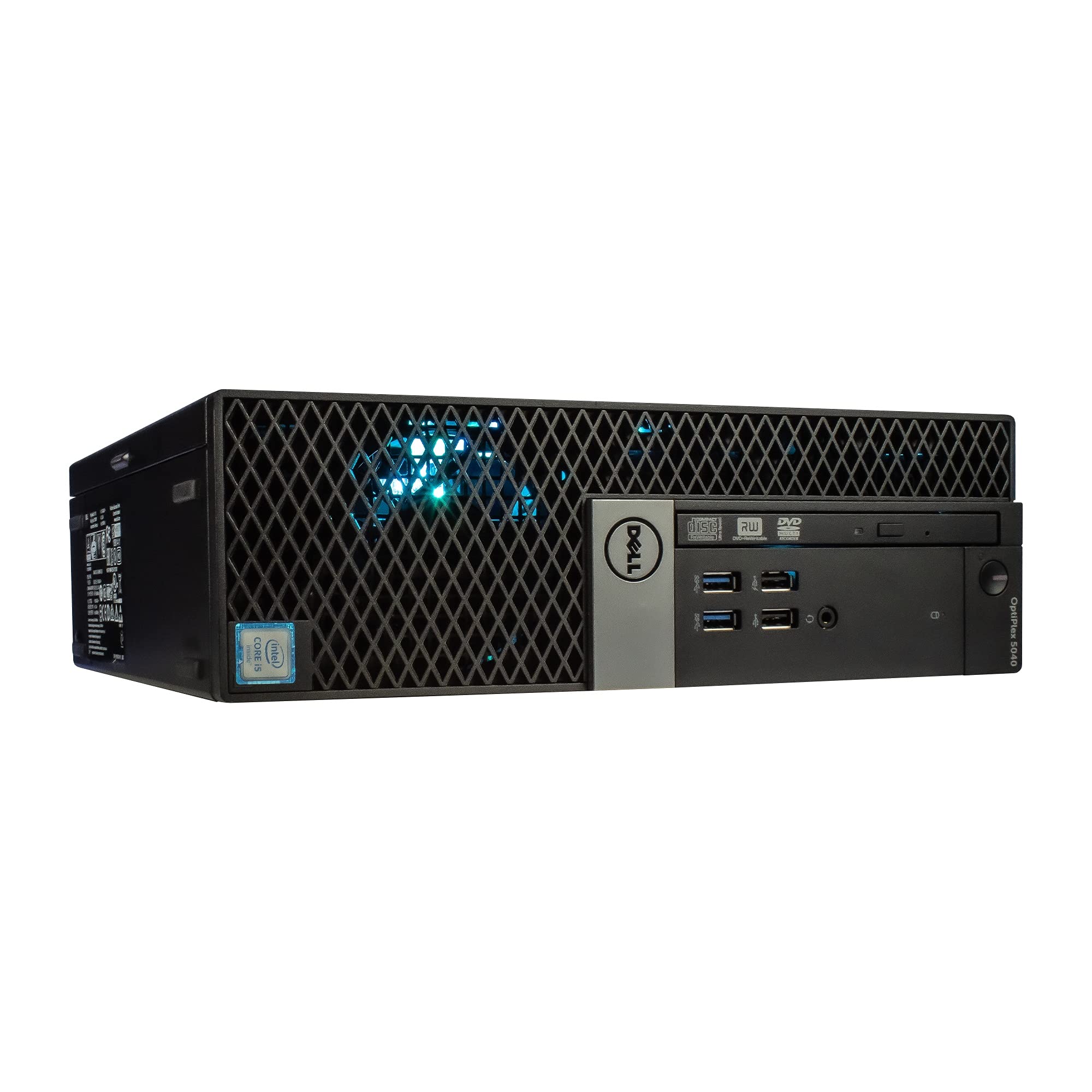Dell OptiPlex 5040 Desktop Computer PC w/RGB Lighting, Ultra-Fast Intel i5, 16GB DDR4 RAM, 500GB SSD, DVD, WiFi, Dual 19 Monitors (Brands Vary), Windows 10 Pro (Renewed)