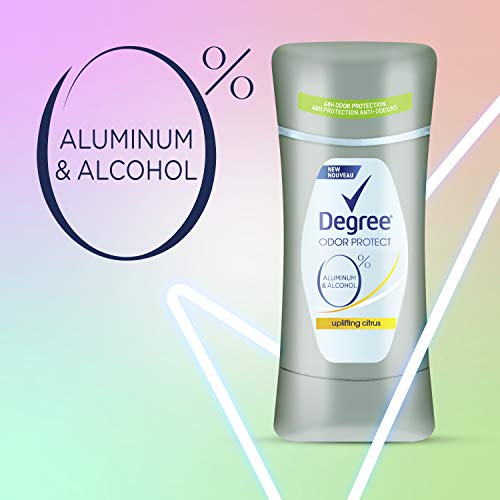 Degree 0% Aluminum Free Deodorant Uplifting Citrus 4 Count 48H Odor Protection Deodorant for Women 2.6 oz