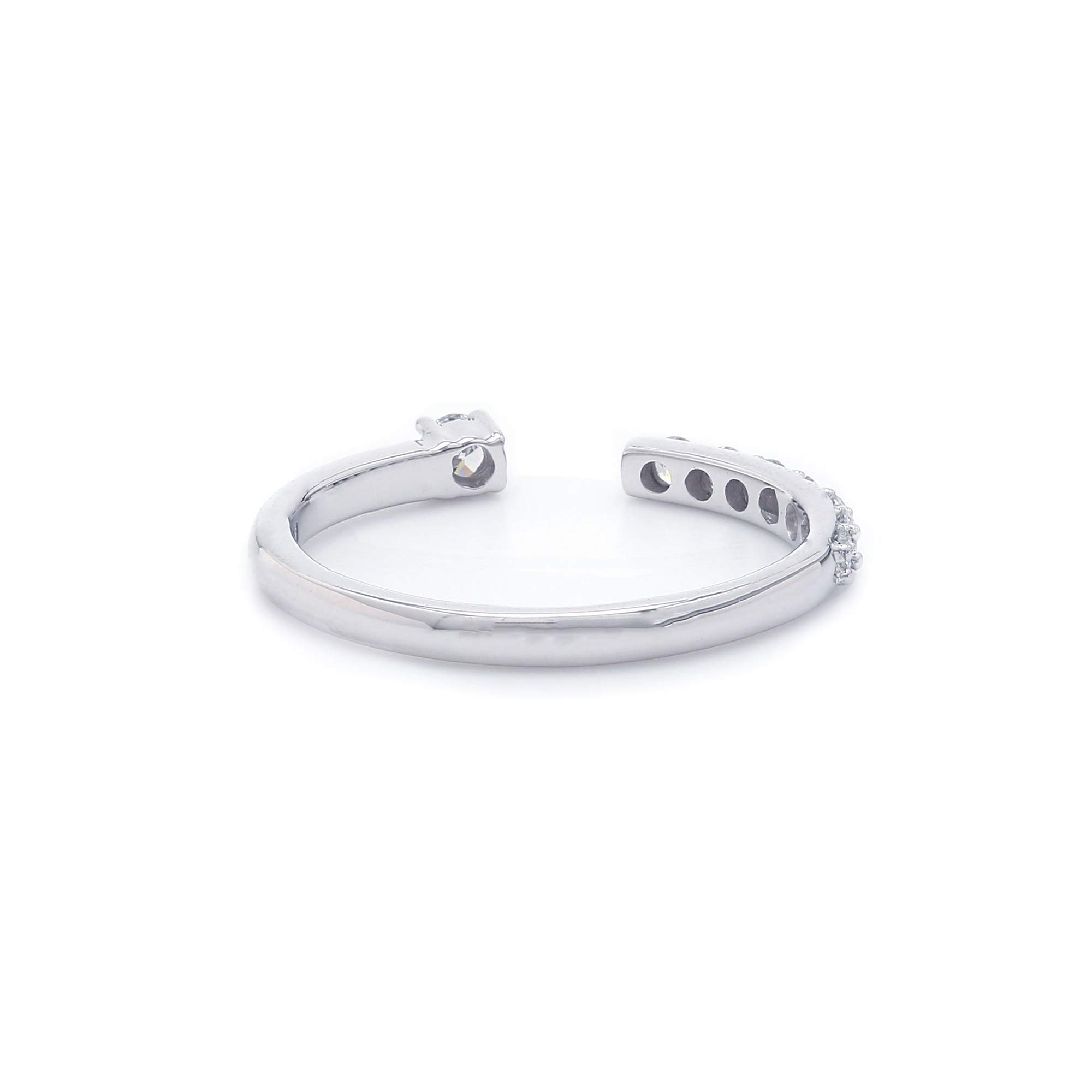 14k White Gold Lab-Grown Diamond Wedding Band Open Ring (1/3 cttw, F-G Color, VS-SI Clarity) Size 7