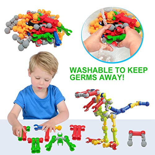 Huaker Kids Building STEM Toys,125 Pcs Educational Construction Engineering Building Blocks Kit for Ages 3 4 5 6 7 8 9 10 Year Old Boys and Girls,Best Gift for Kids Creative Games & Fun Activity