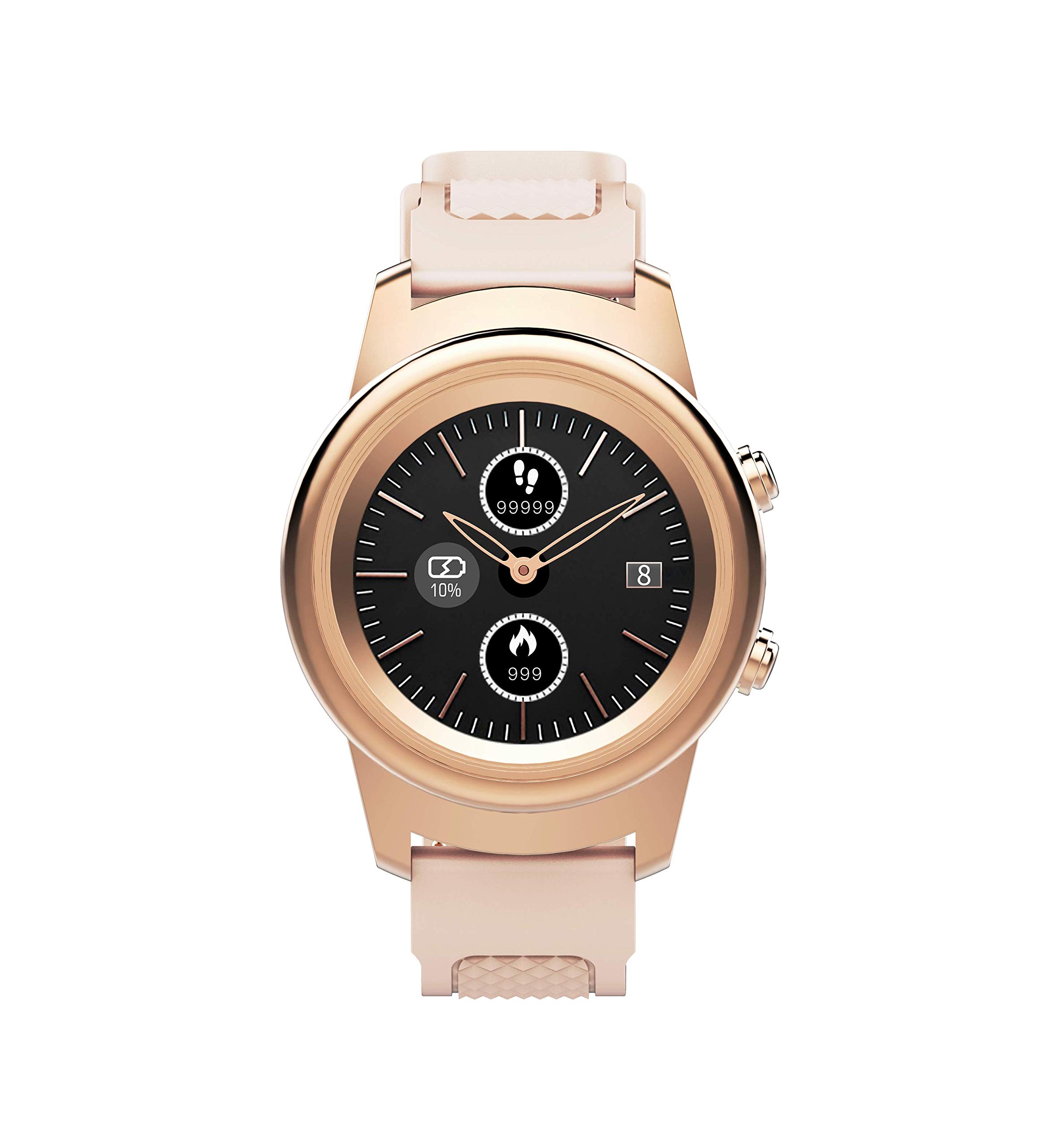 3Plus Callie Hybrid SmartWatch for Women, 30+ Day Battery | Heart Rate Monitor, Pedometer, TFT Vibrant Display, Sleep Tracker, Calorie/Step Counter, Music Controls, for iPhone and Android | Rose Gold, One Size