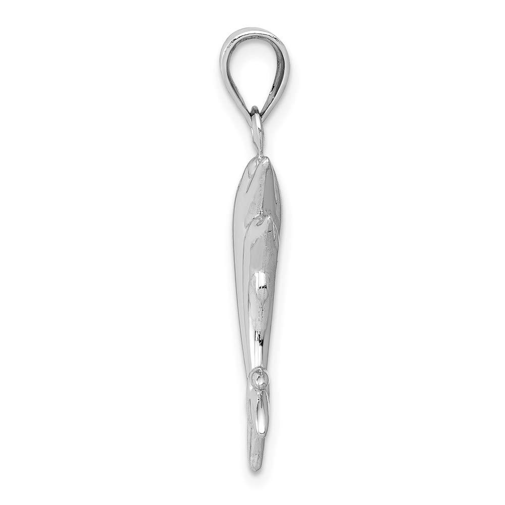 14k White Gold Dolphin Pair Pendant 28mm 14mm style K6028