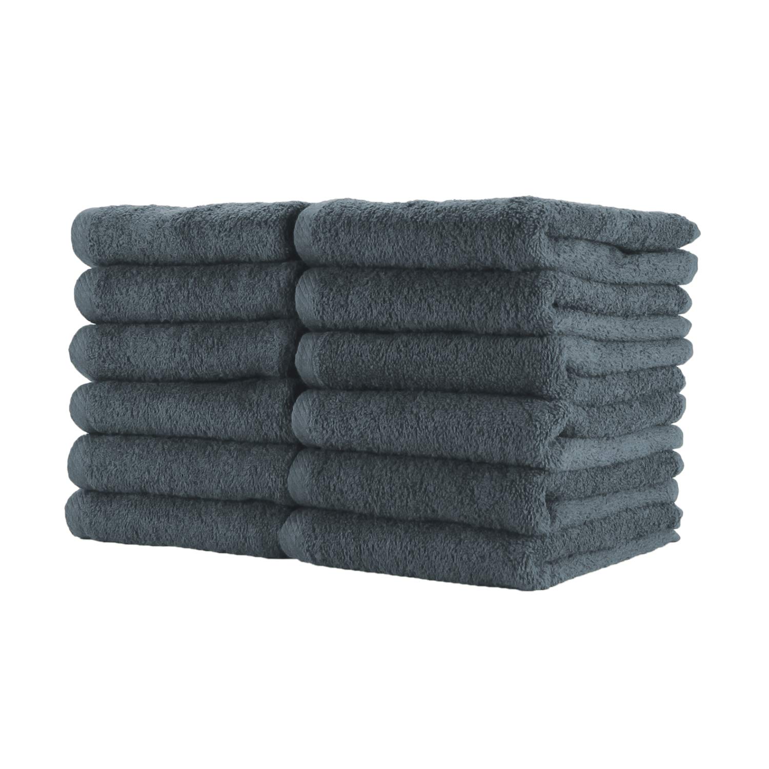 Arkwright Bleach Proof Salon Towels - Pack of 12 - Highly Absorbent, 100% Cotton, Quick Dry Spa Face Towel for Hair Stylist, Barber, Pedicure, and Esthetician, 16 x 27 in, Charcoal